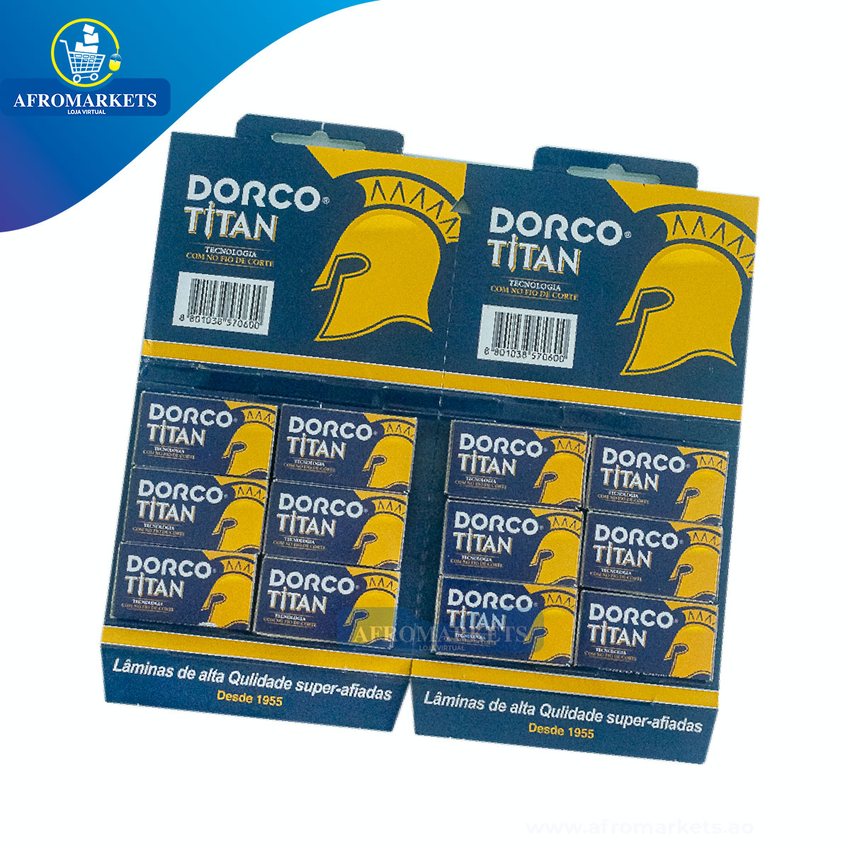 DORCO TITAN, Lâminas de barbear de borda dupla, azul - Afromarkets